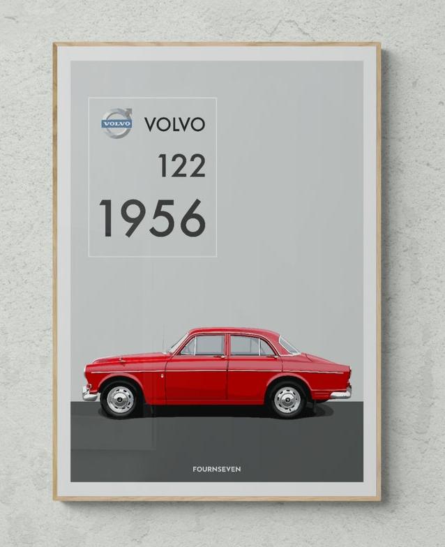 Volvo 122 1956 graphic poster. – FOURNSEVEN