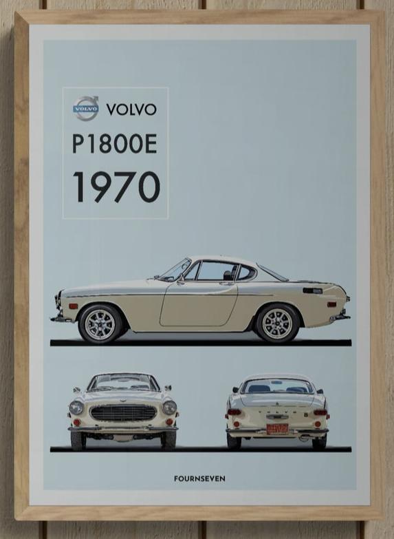 Volvo P1800 1970 graphic poster. – FOURNSEVEN