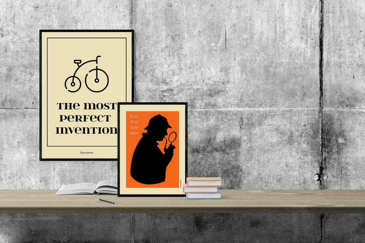 THE MOST PERFECT INVENTION. Ancient bicycle poster. – FOURNSEVEN