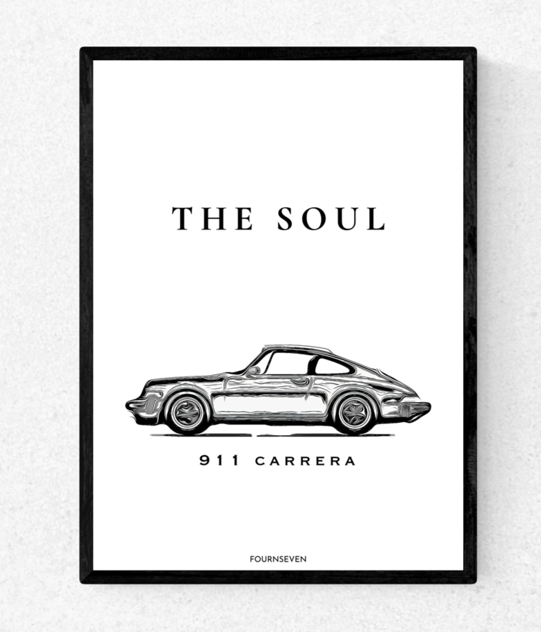 THE SOUL. Vintage Porsche 911 Carrera poster. – FOURNSEVEN